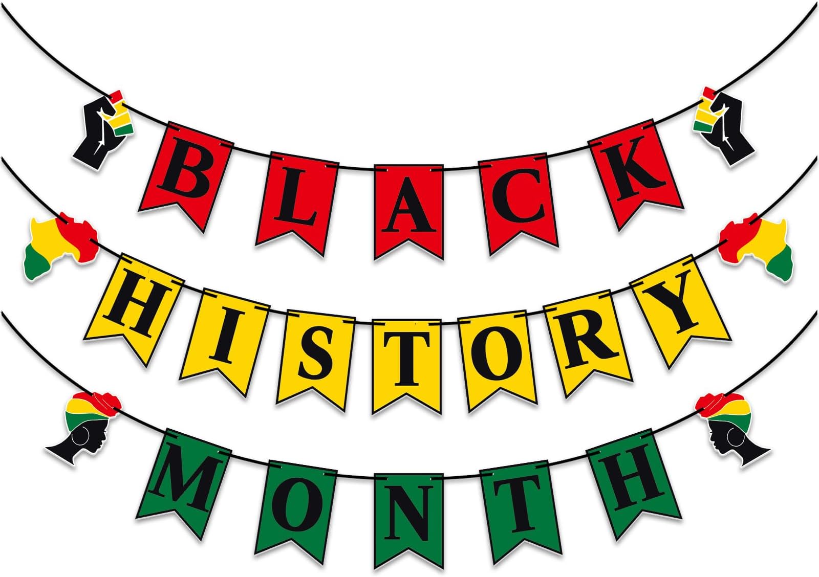 Amazon.com: Happy Black History Month Decorations Banner African ...