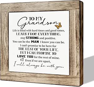 Amazon.com: Grandson Gift from Grandchildren, Wooden Box Signs for Home ...