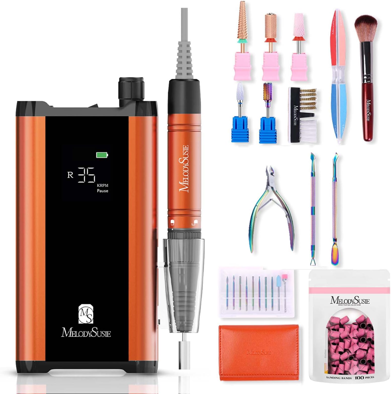 Amazon.com: MelodySusie Professional Cordless Nail Drill 35000 RPM ...