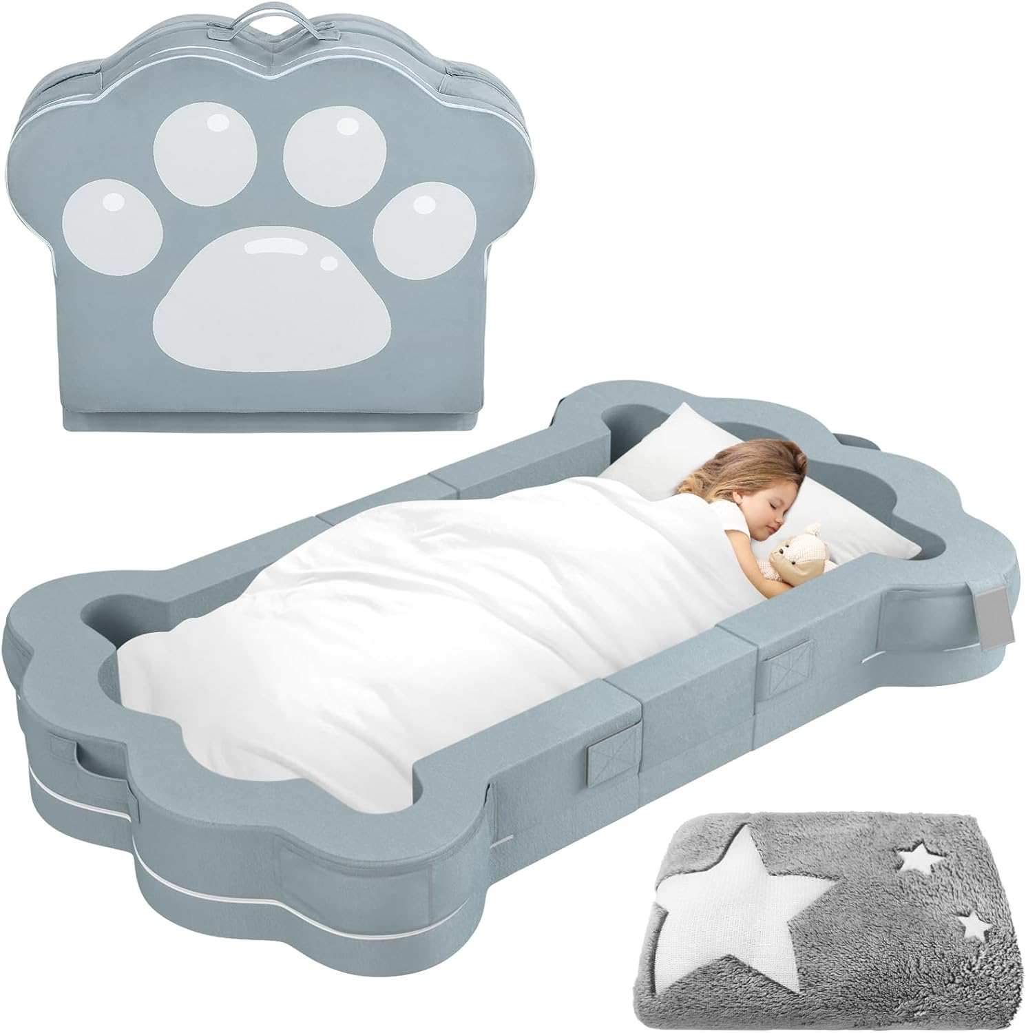Amazon.com: YHUAIMANG Portable Toddler Bed, Toddler Floor Bed for 1-3 ...