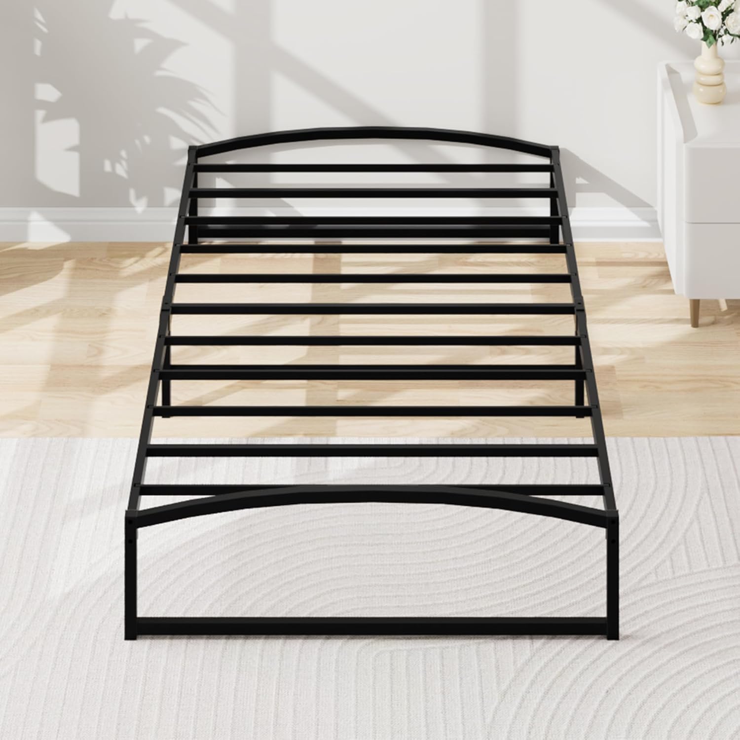 Amazon.com: J-yaamiZz Low Profile 10 Inch Twin Size Metal Platform Bed ...