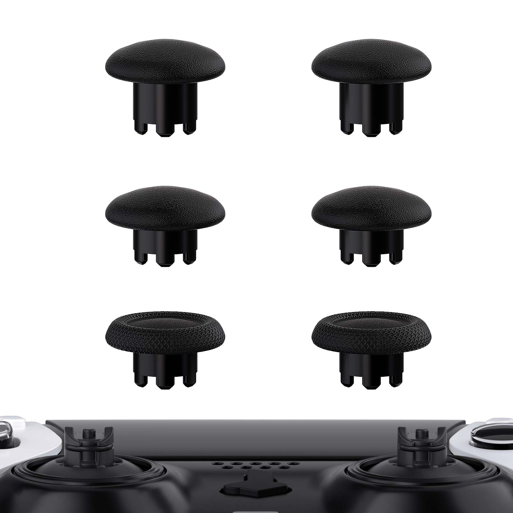 Snapklik.com : eXtremeRate Black Replacement Swappable Thumbsticks For ...