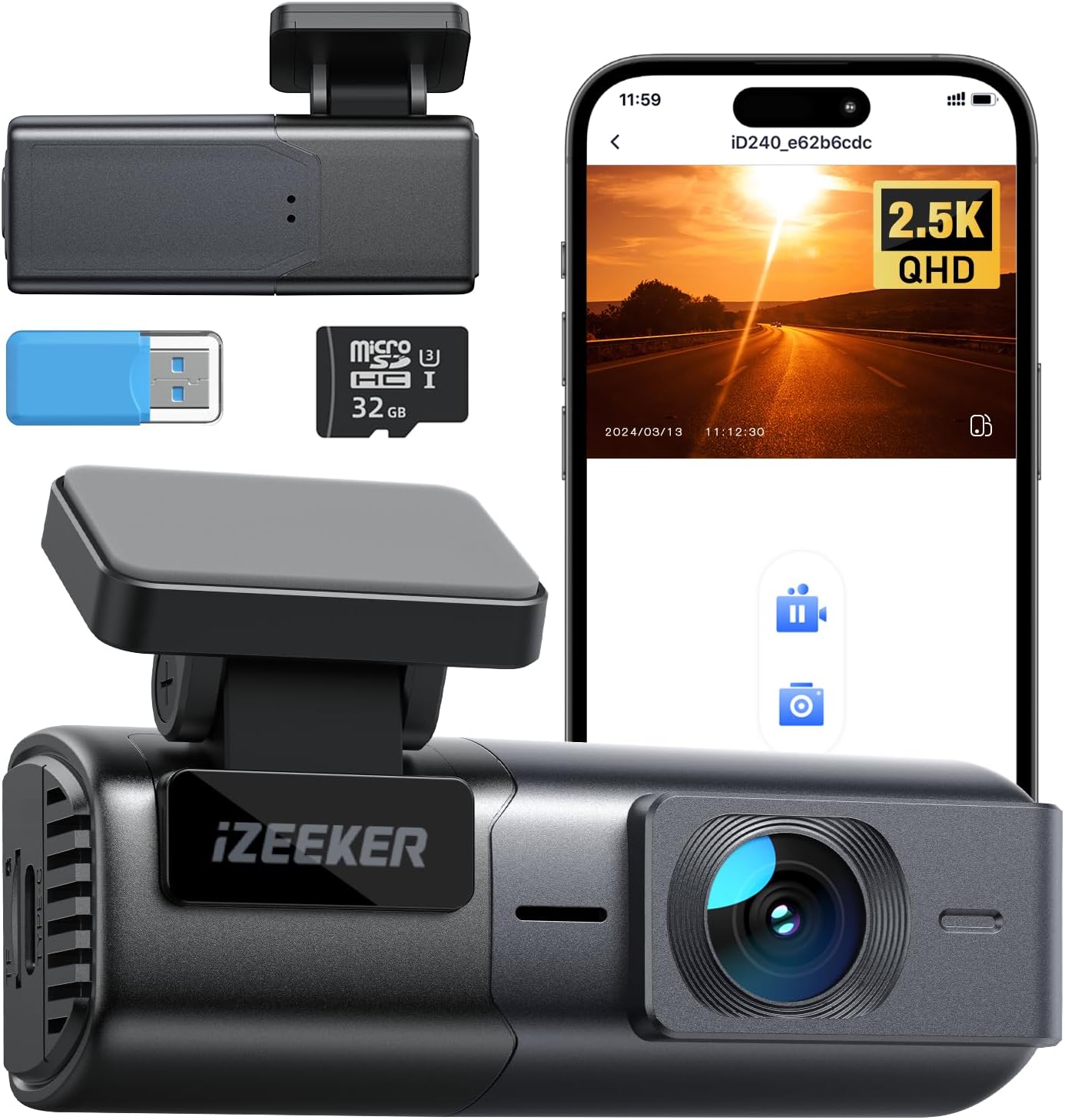 Amazon.com: VIOFO A329 4K 60FPS Dash Cam Front, Wi-Fi 6 App Control ...