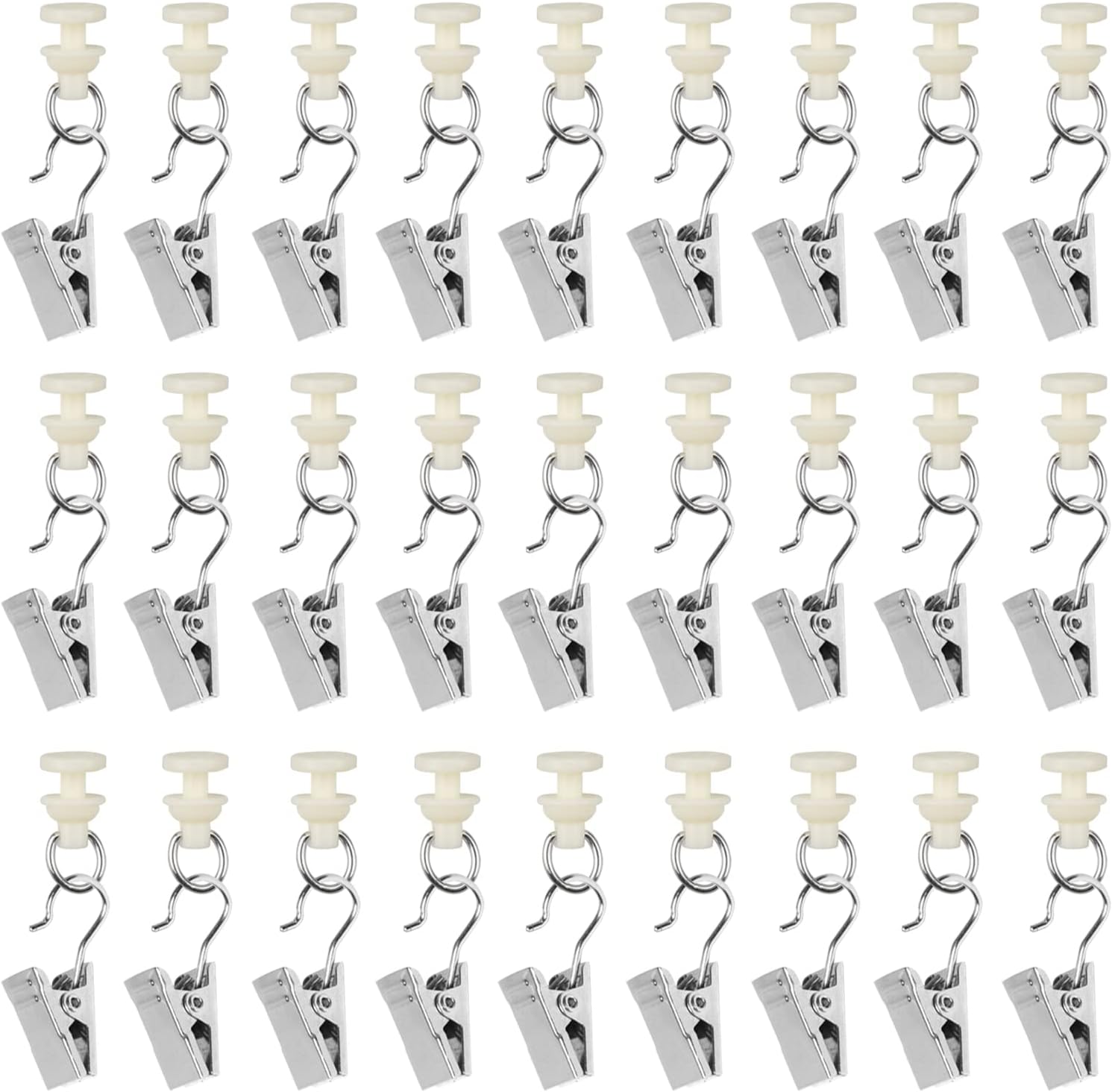 EZILIN Crochet de Rideau Rail, 30 Pièce Glisseur Rail Rideau et 30 ...