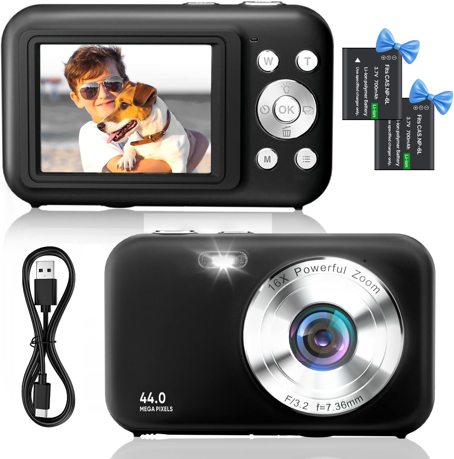 Digitalkamera, Fotokamera Kompaktkamera HD 1080P 44MP, Kamera ...