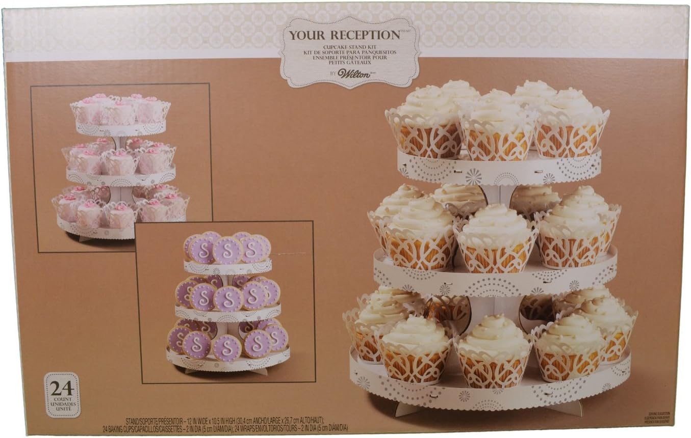 Amazon.com | Wilton Your Reception Wedding Cupcake Stand Kit With 24 ...