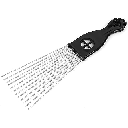 Amazon.com: Afro Fan Pick w/ Black Fist - Metal African American Hair ...