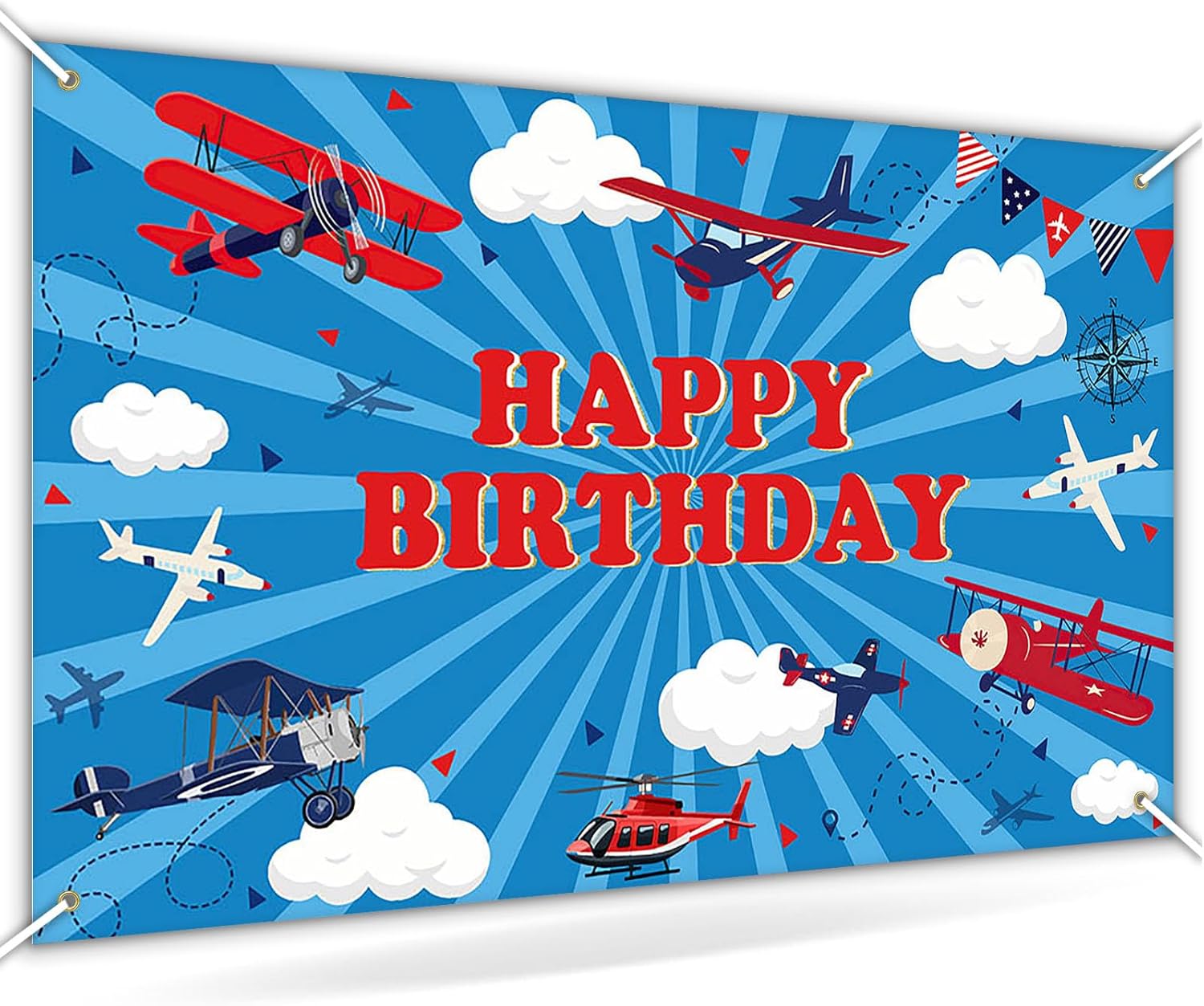 Amazon.com: Avezano Airplane Happy Birthday Backdrop for Kids Airplane ...