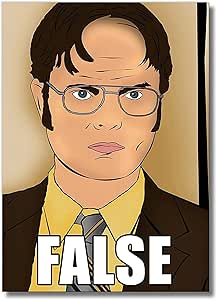 Amazon.com: WallSmack Dwight False Meme Metal Wall Art - Funny Wall Plaque for College Dorm ...