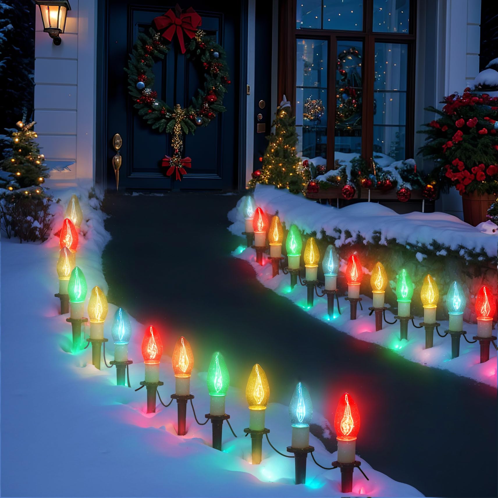 Amazon.com : C9 Christmas Pathway Lights Outdoor 30.75 FT Sidewalk ...