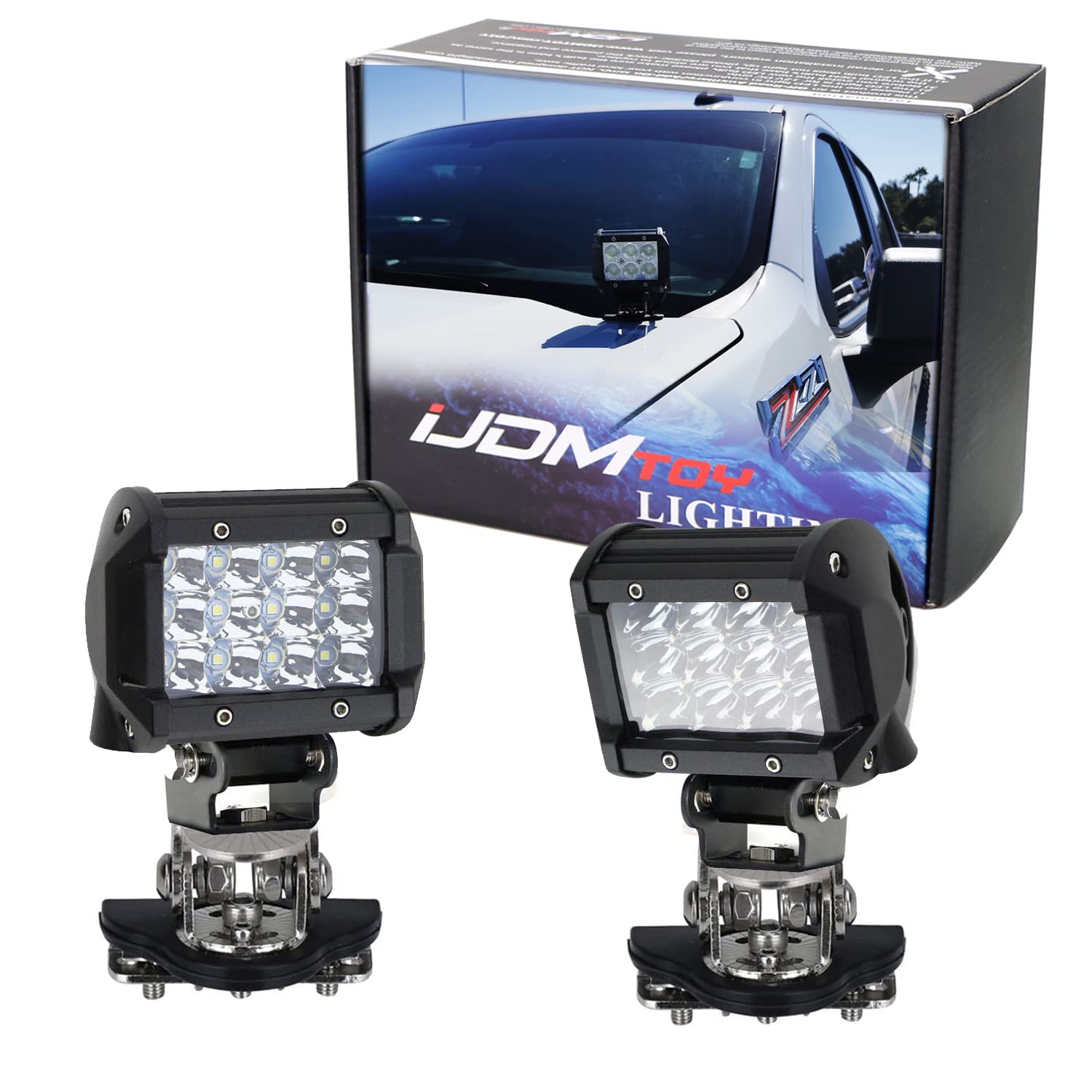 Amazon.com: iJDMTOY Hood Edge Mount 36W LED Pod Light Kit Compatible ...
