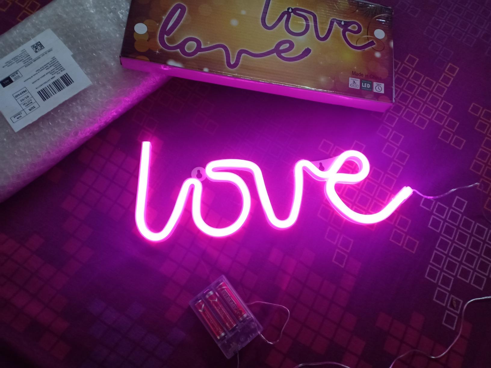 Buy Awestuffs Love Neon LED Light Sign for Room Decoration Accessory ...