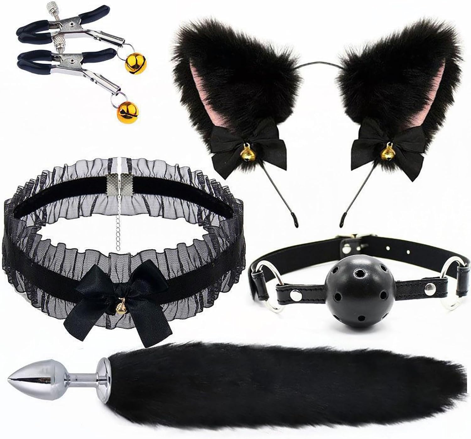 Howinsen Kit de bondage BDSM, 5 piezas, juego de tapones anales de cola ...