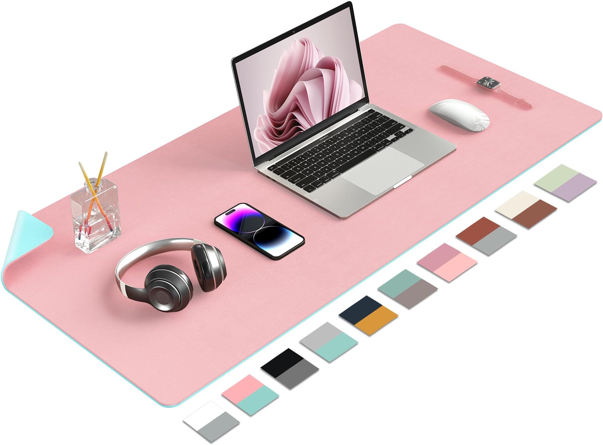 Amazon.com : DAWNTREES Dual Sided Desk Mat,Leather Desk Pad,Cork Desk ...