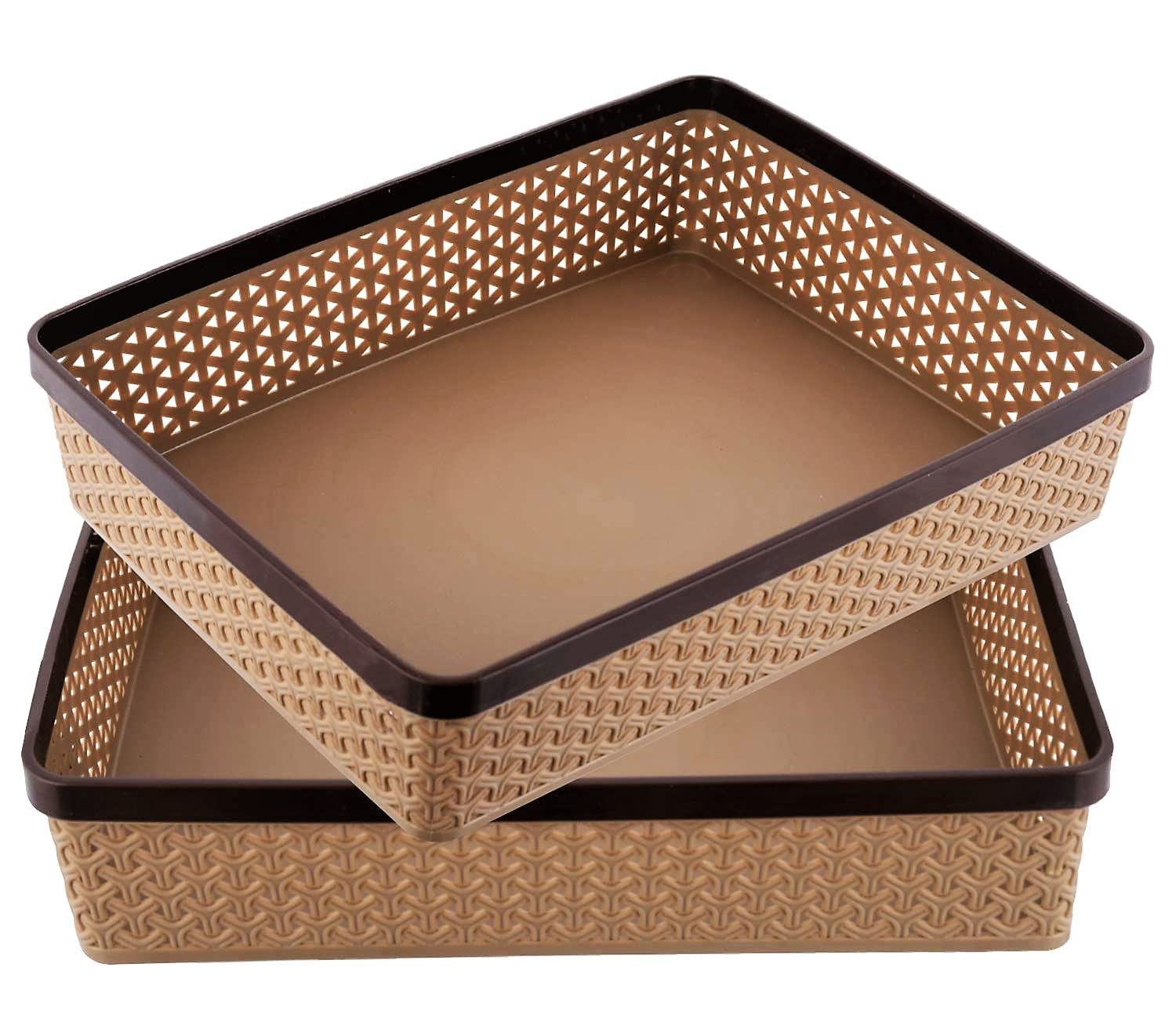 Kinjal Industries Plastic 2 Pieces Solitaire Stationary Office Tray ...