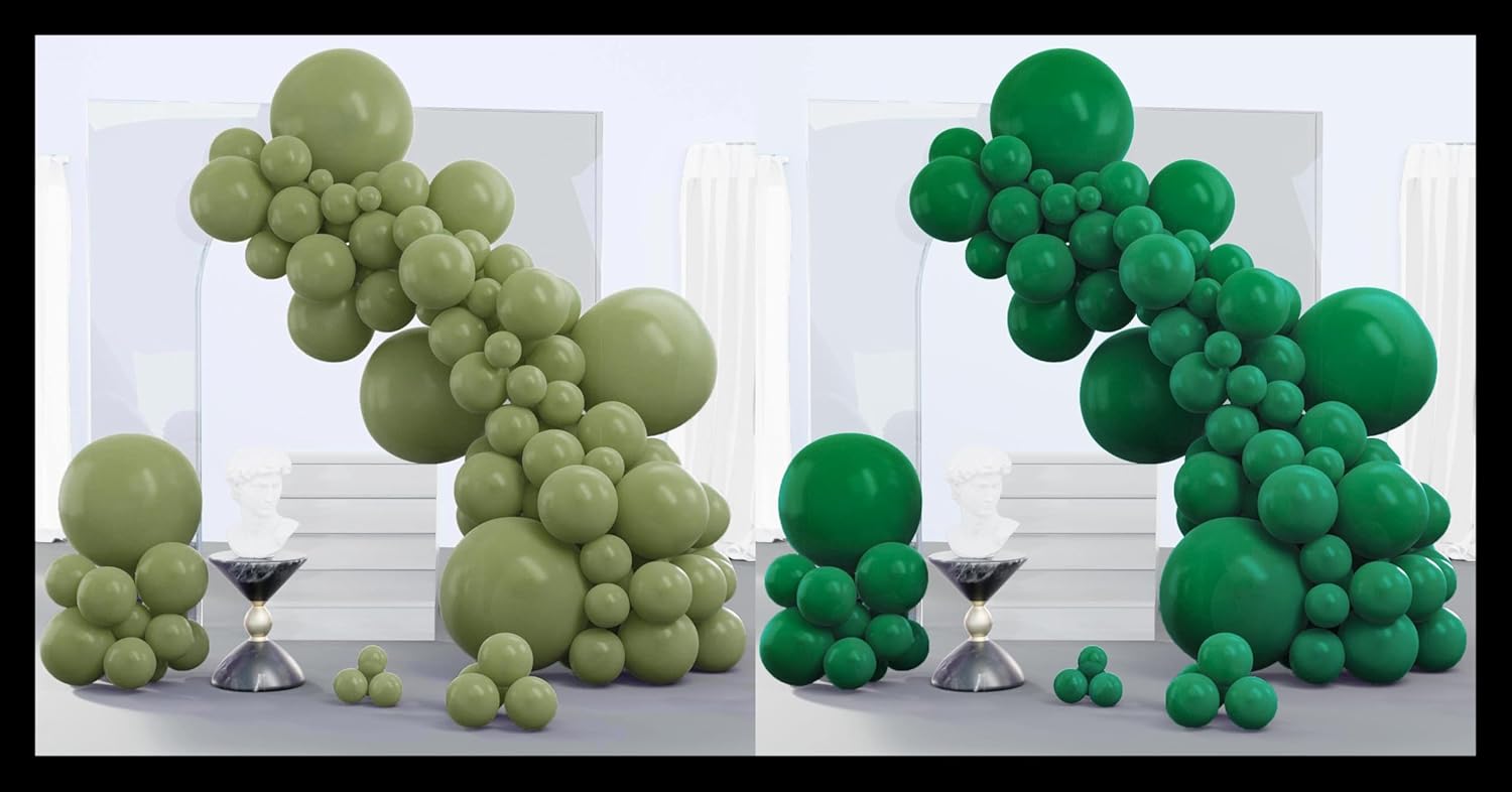 Amazon.com: PartyWoo Sage Green Balloons 140 pcs and PartyWoo Hunter Green Balloons 140 pcs ...