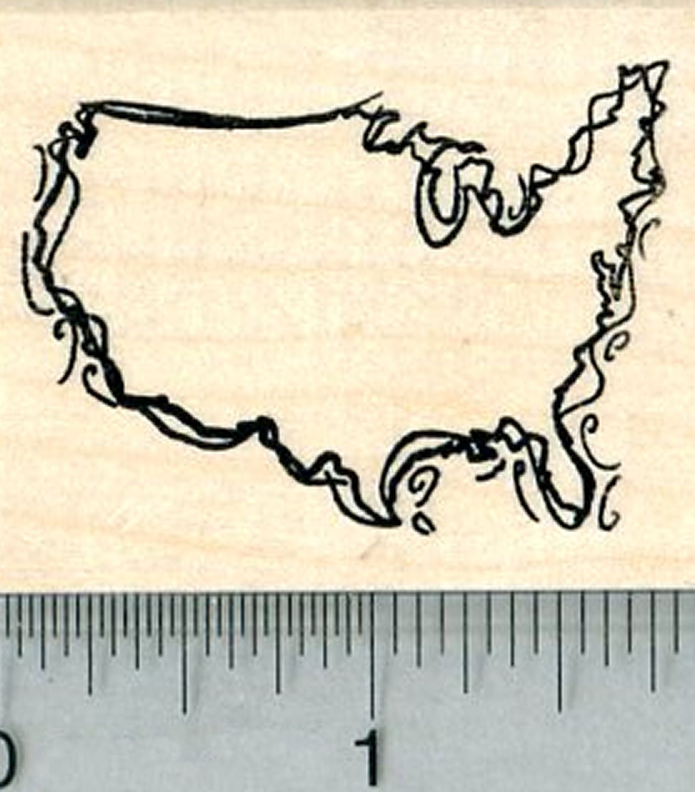 Amazon.com: United States of America Rubber Stamp, Outline Map of USA ...