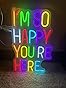 LULANMP I'm So Happy You're Here Neon Sign Letter Neon Lights up Signs ...
