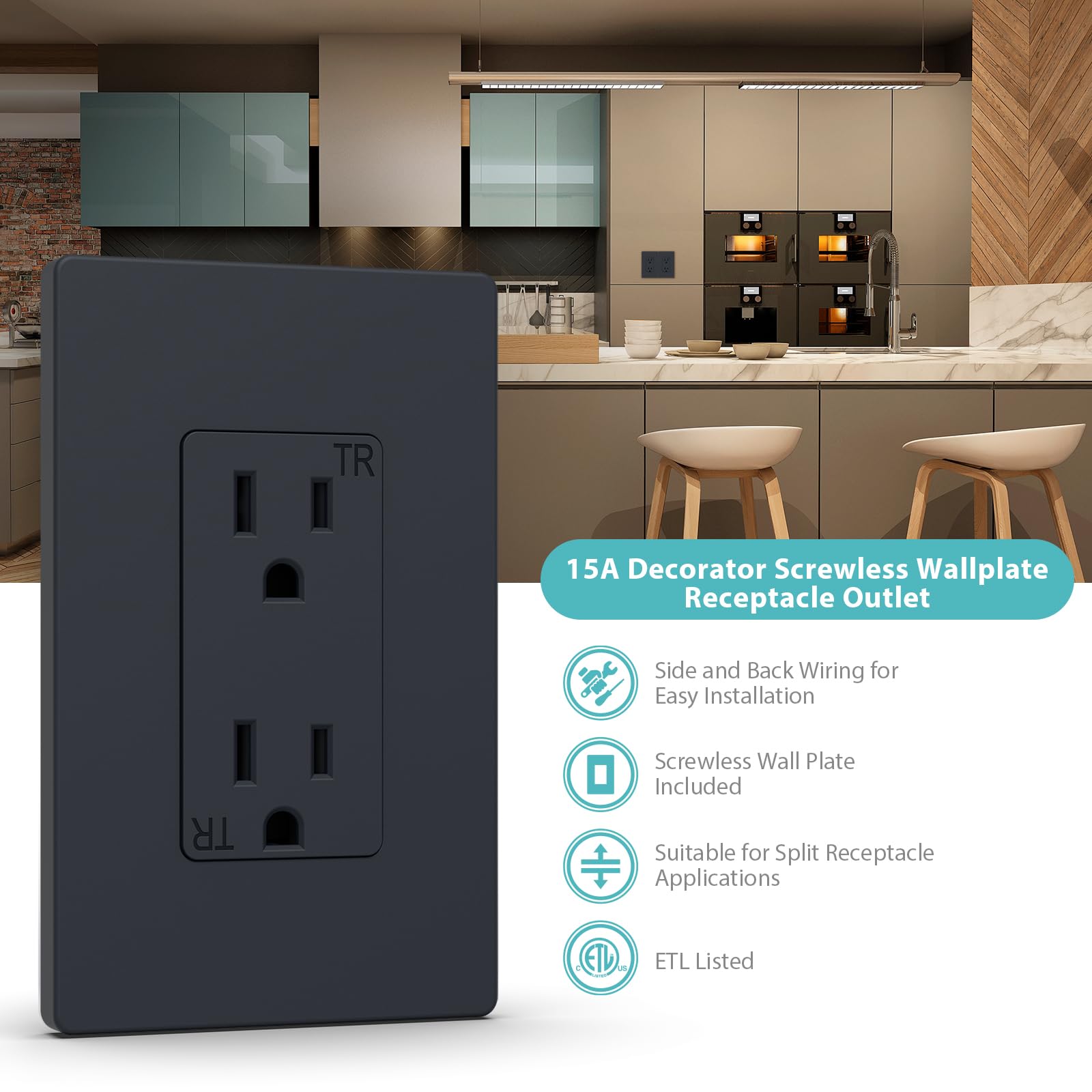 Snapklik.com : 15 Amp Duplex Receptacle Decorator Wall Outlet ...