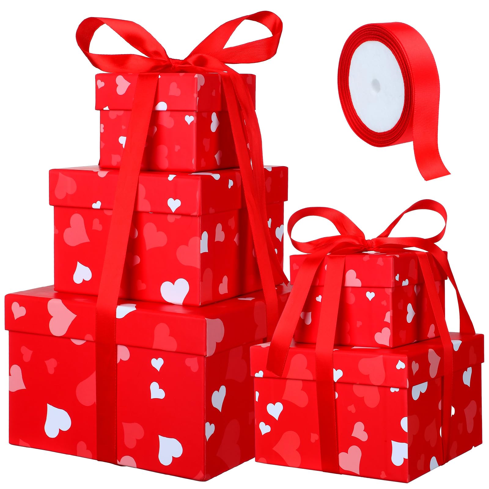 Amazon.com: Geyoga 5 Pcs Square Nesting Gift Boxes with Lids Square Box ...