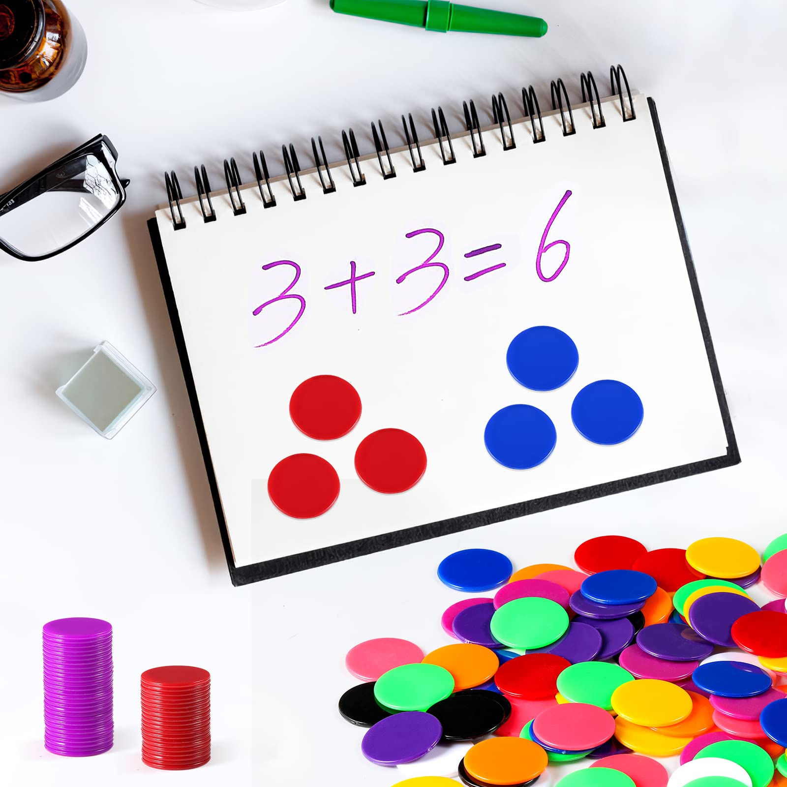 Snapklik.com : 1000 Pieces 10 Colors 1-1/5 Inch Plastic Learning ...