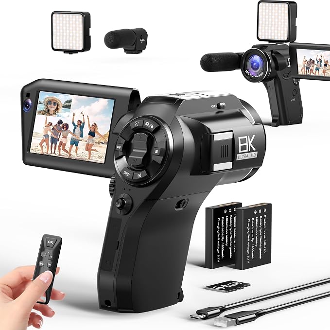 Amazon.com : FLATIC 2K/8K Video Camera, 48MP/75MP Camcorder with ...