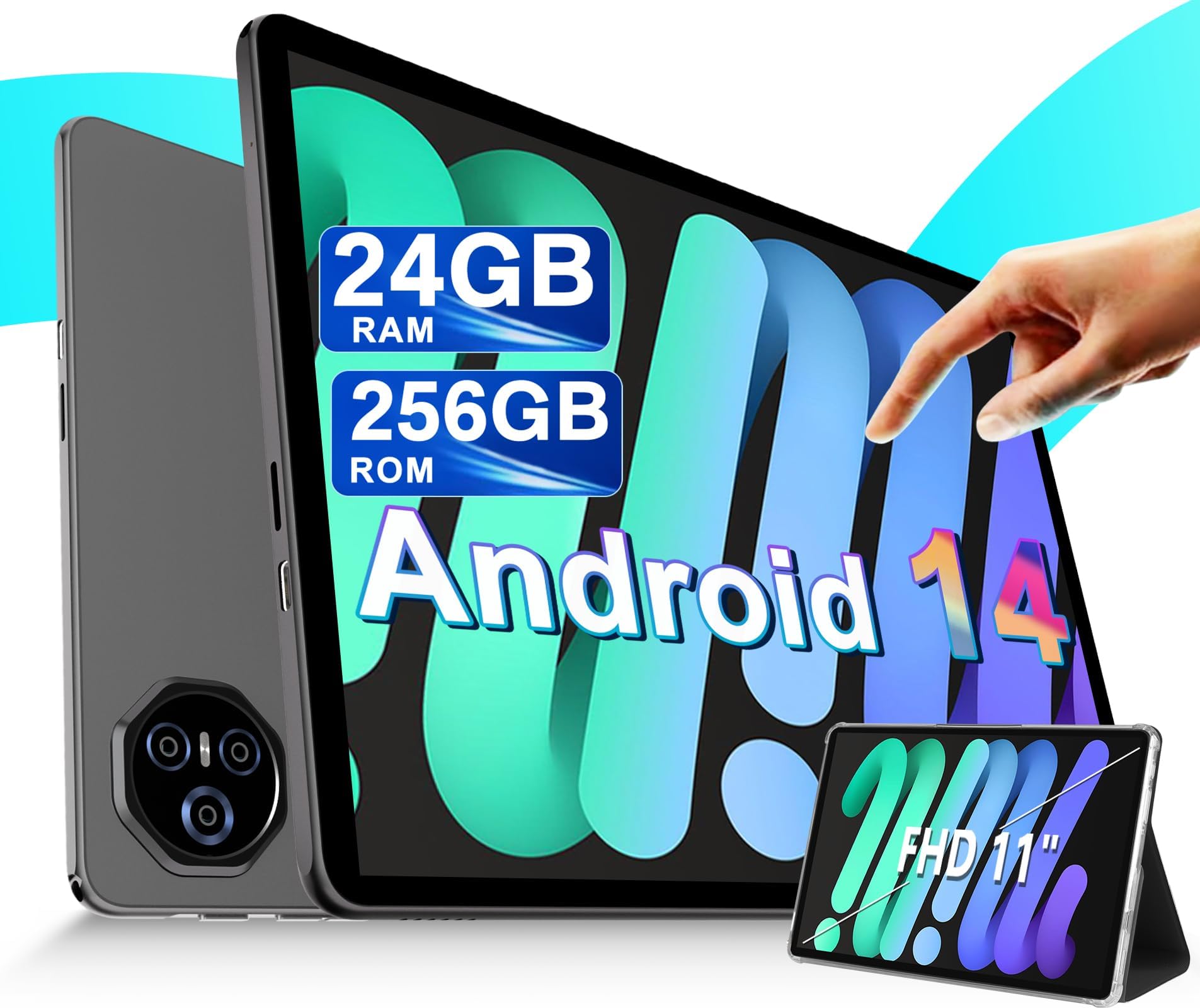 Amazon.com : 2025 Lastest 11 inch Tablet, Android 14 Tablets with 24GB ...