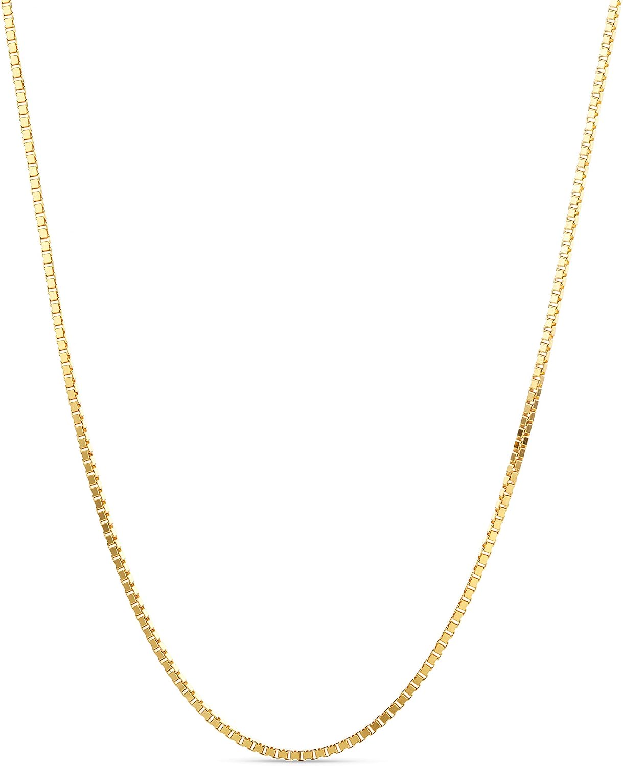 MIORE 9ct Yellow Gold Box Chain, Venetian Chain, 45 cm, spring ring ...