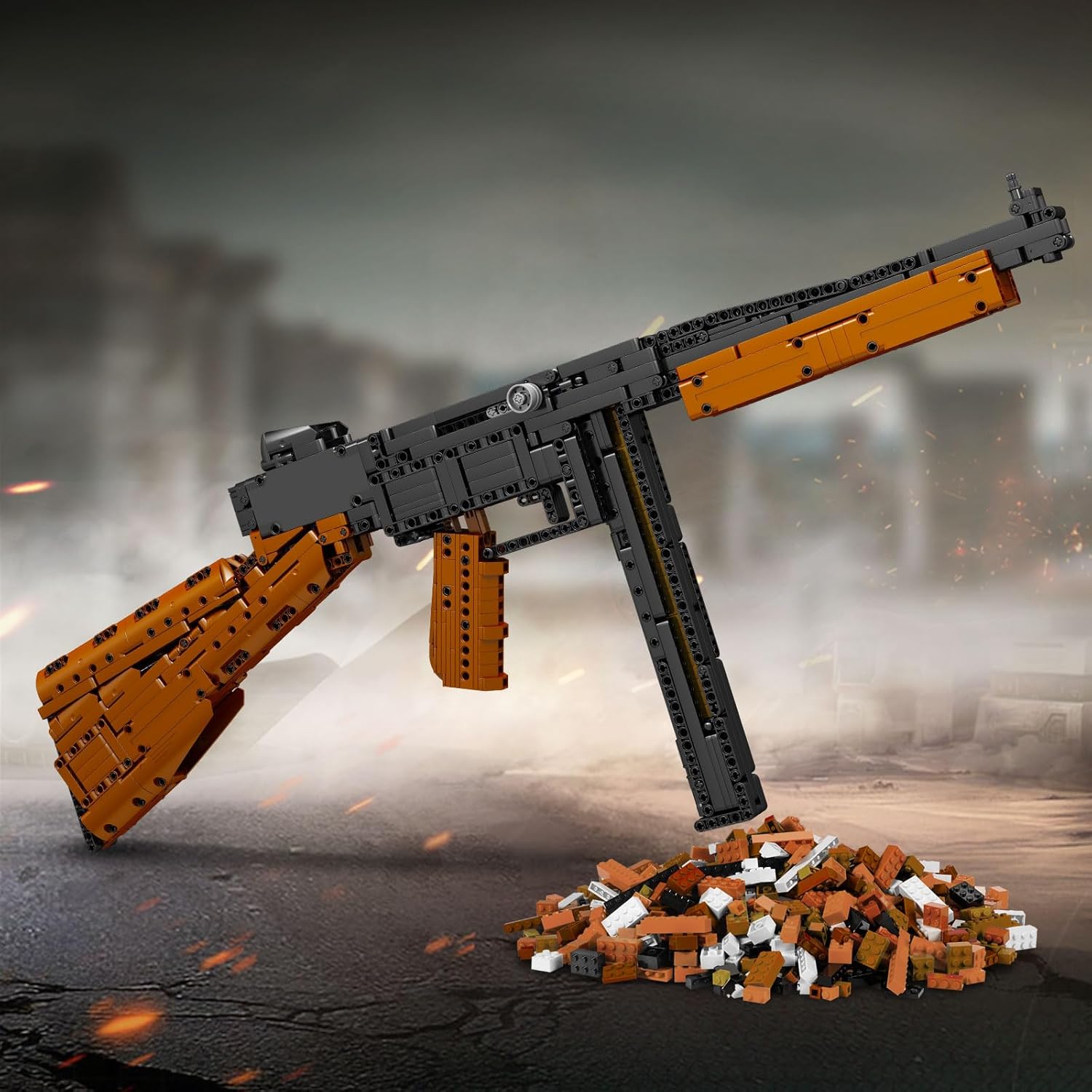 Building Blocks Gun Sets Model-1208 Pieces Building Kit for Thompson ...