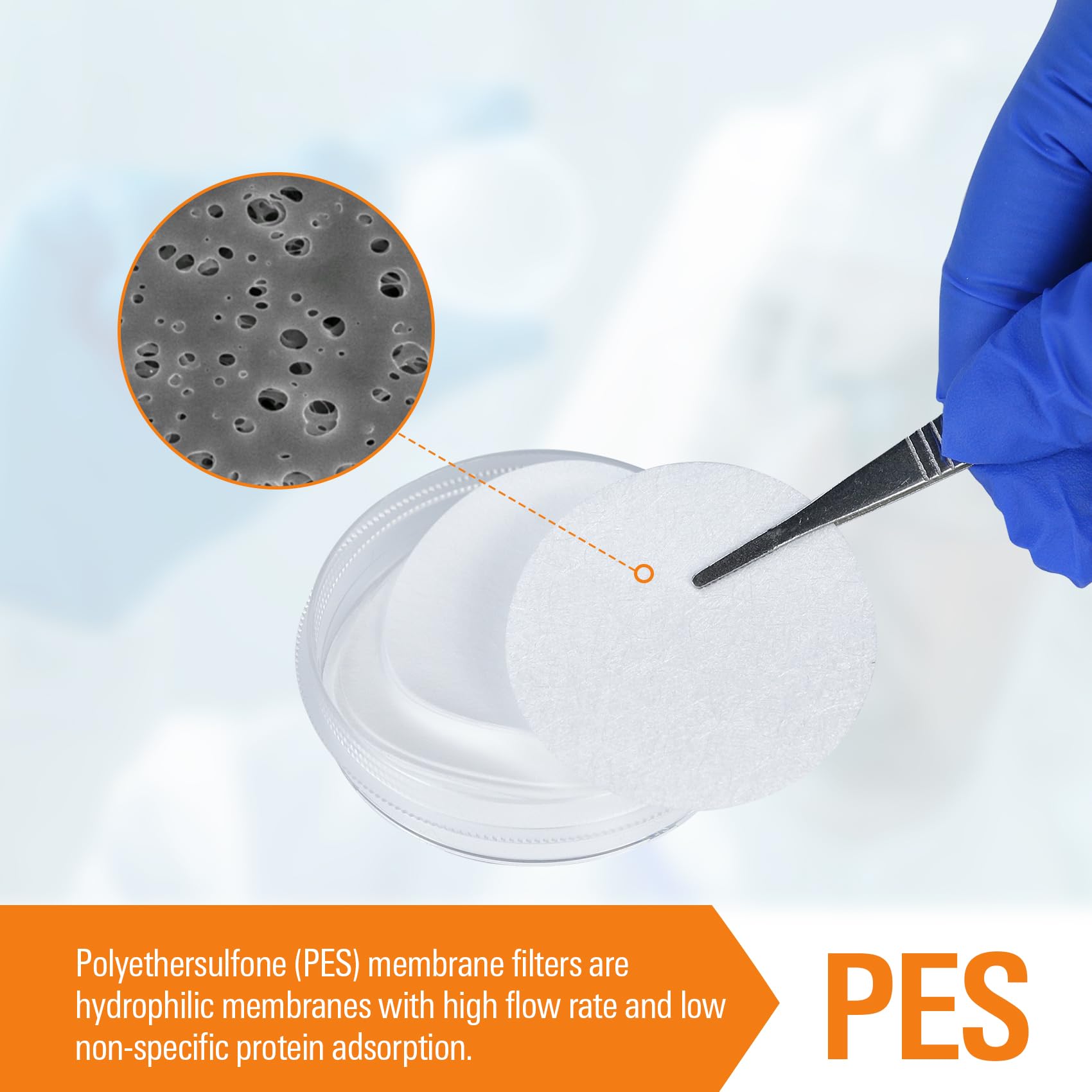 Snapklik.com : 100PCS PES Membrane Disc Filter, Hydrophilic, 47mm ...