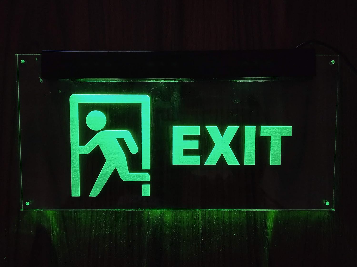 Acrylic EXIT Glow Sign Board With LED Lights Size 10 X 6 5 Inch acrylic-exit-glow-sign-board-with-led-lights-size-10-x-6-5-inch