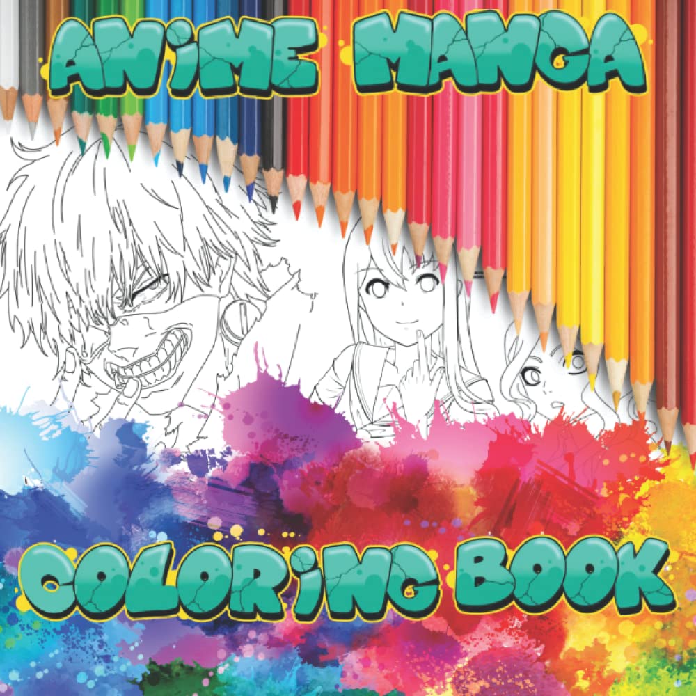 Anime Manga Coloring Book Mixed Anime And Manga Characters Of The Most ...