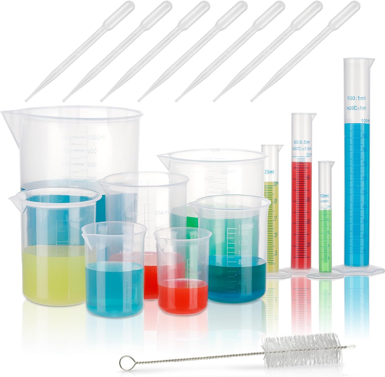 Measuring Cups with Spoons and Droppers Set of 19 - Plastic Lab ...