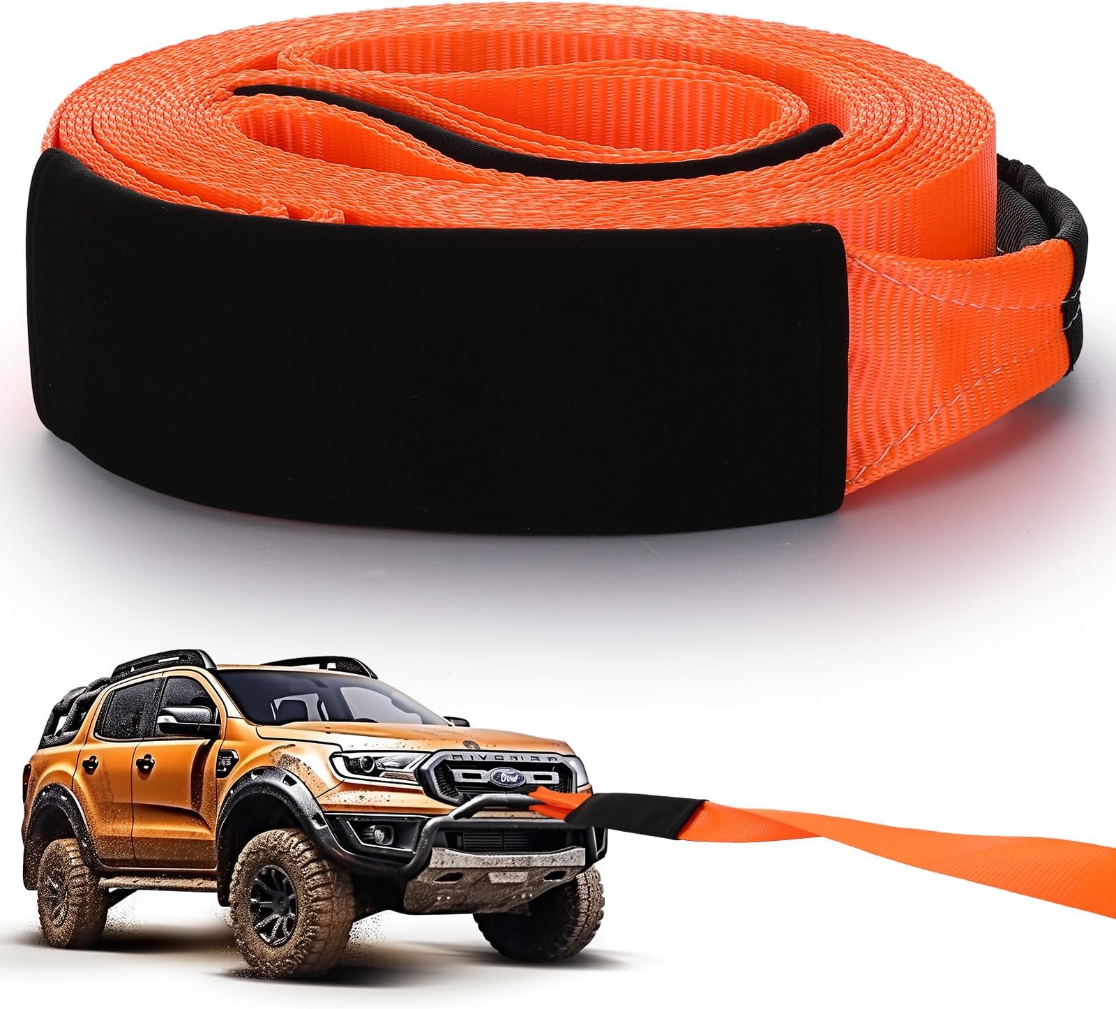 Amazon.com: Windyun 3" x 50 ft Recovery Tow Strap Road Straps Heavy ...