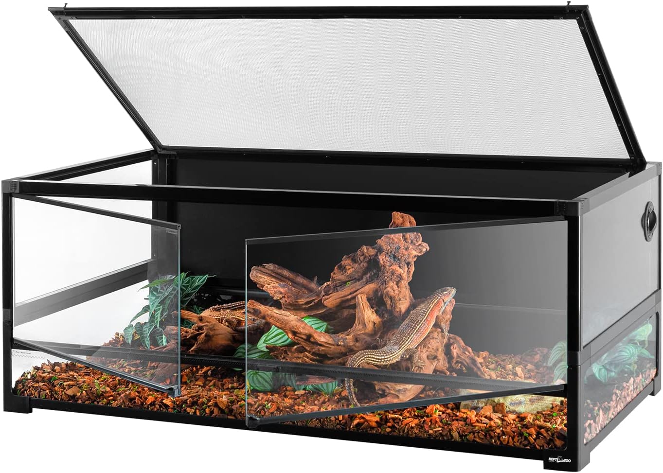 REPTI ZOO 85 Gallon Tempered Glass Reptile Terrarium, 48" x 24" x 18 ...