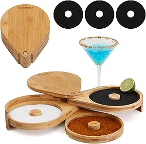 Amazon.com | Sunziba Margarita Salt Rimmer Set | 3-Tier Bamboo Salt ...