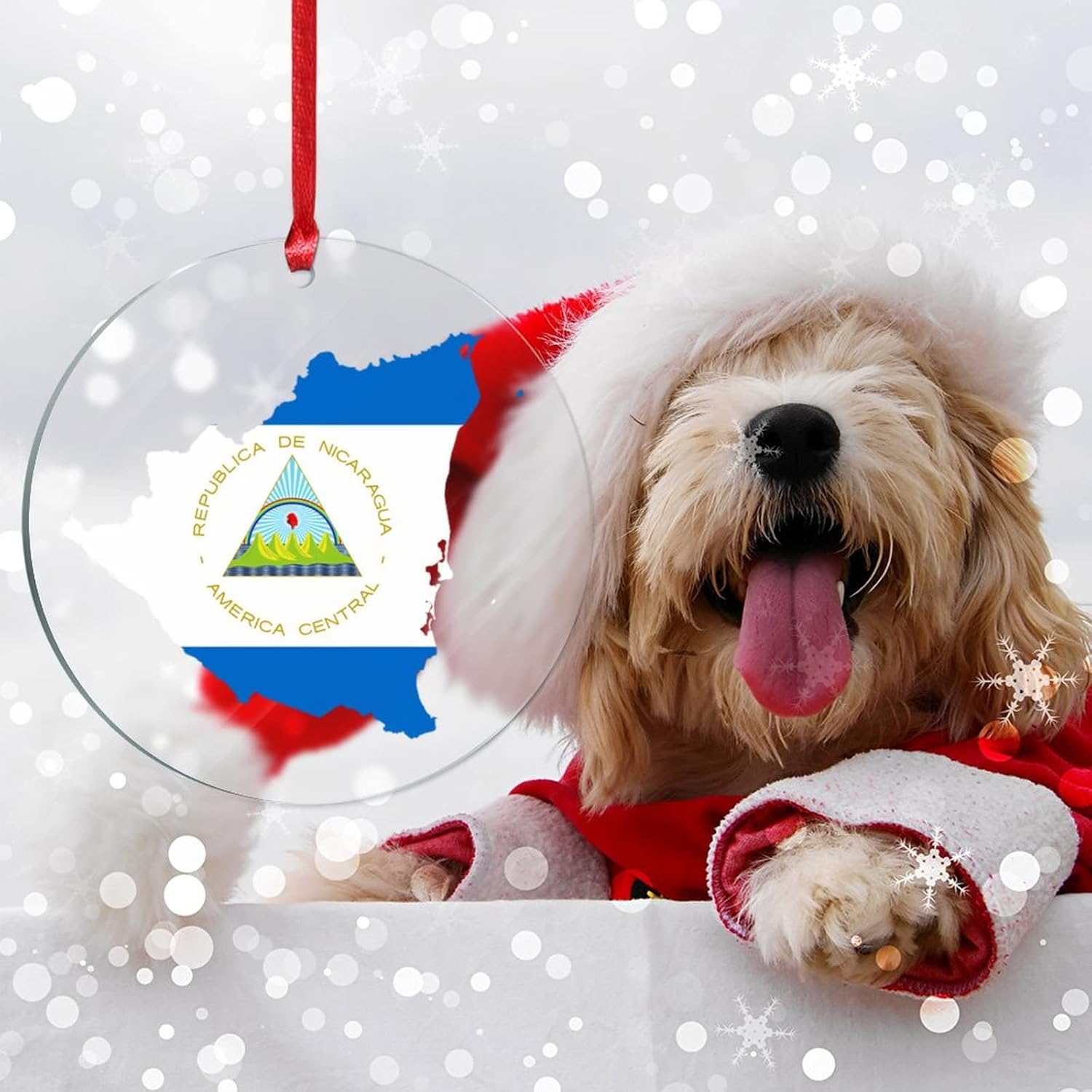 Adornos de Navidad de Nicaragua bandera de silueta de Nicaragua ...