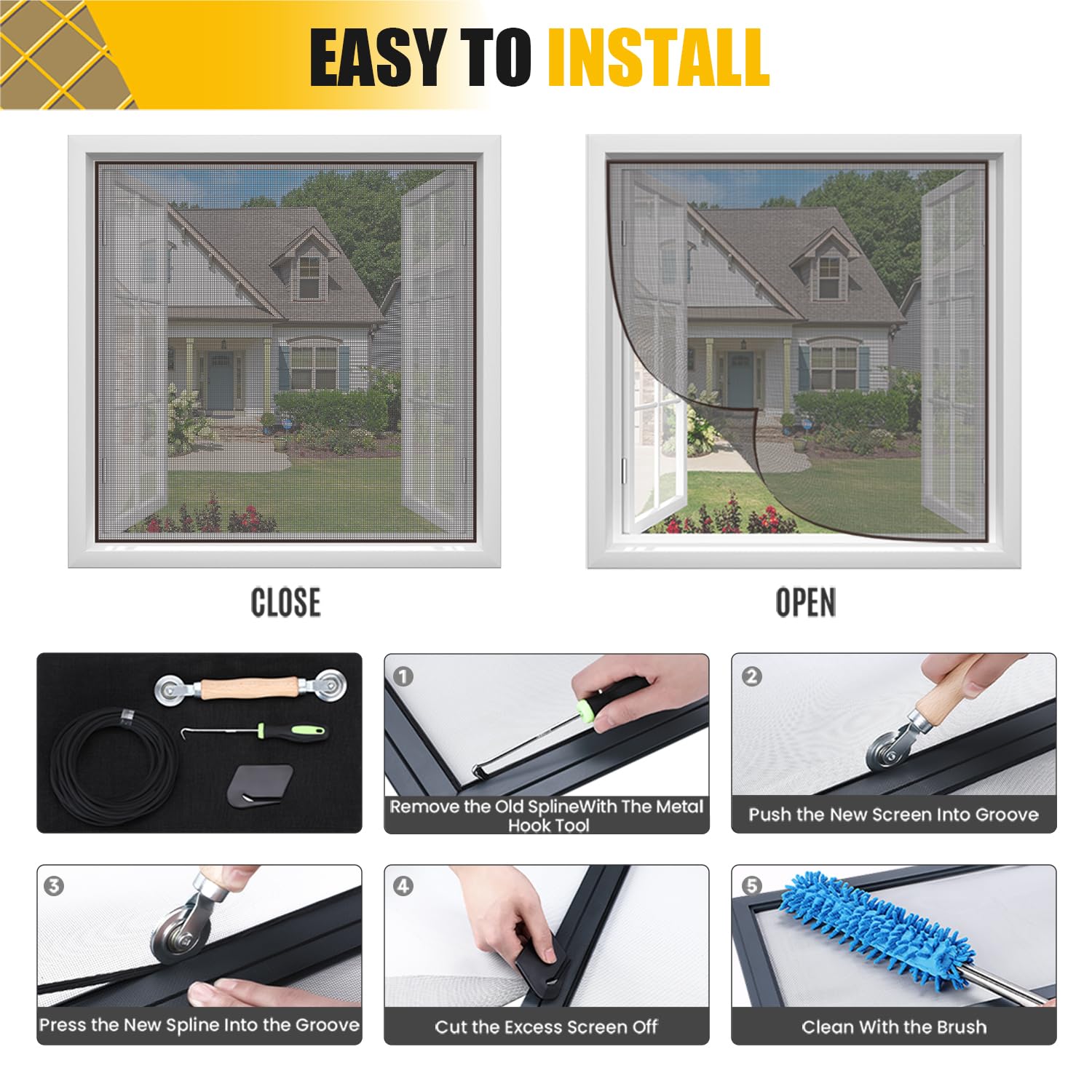 Snapklik.com : LANDWORLD 48X100DIY Custom Window Screen Mesh ...