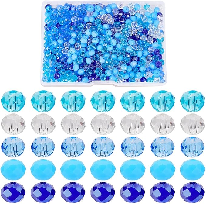 Amazon.com: PH PandaHall 500pcs Blue Crystal Beads, 6mm Blue Sea ...