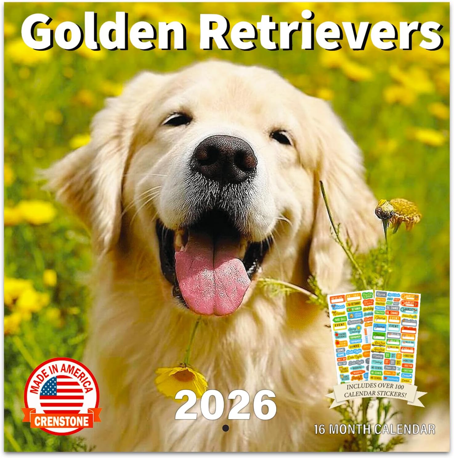 Amazon.com: Golden Retrievers Calendar 2026 - Golden Retriever Dog 2026 ...