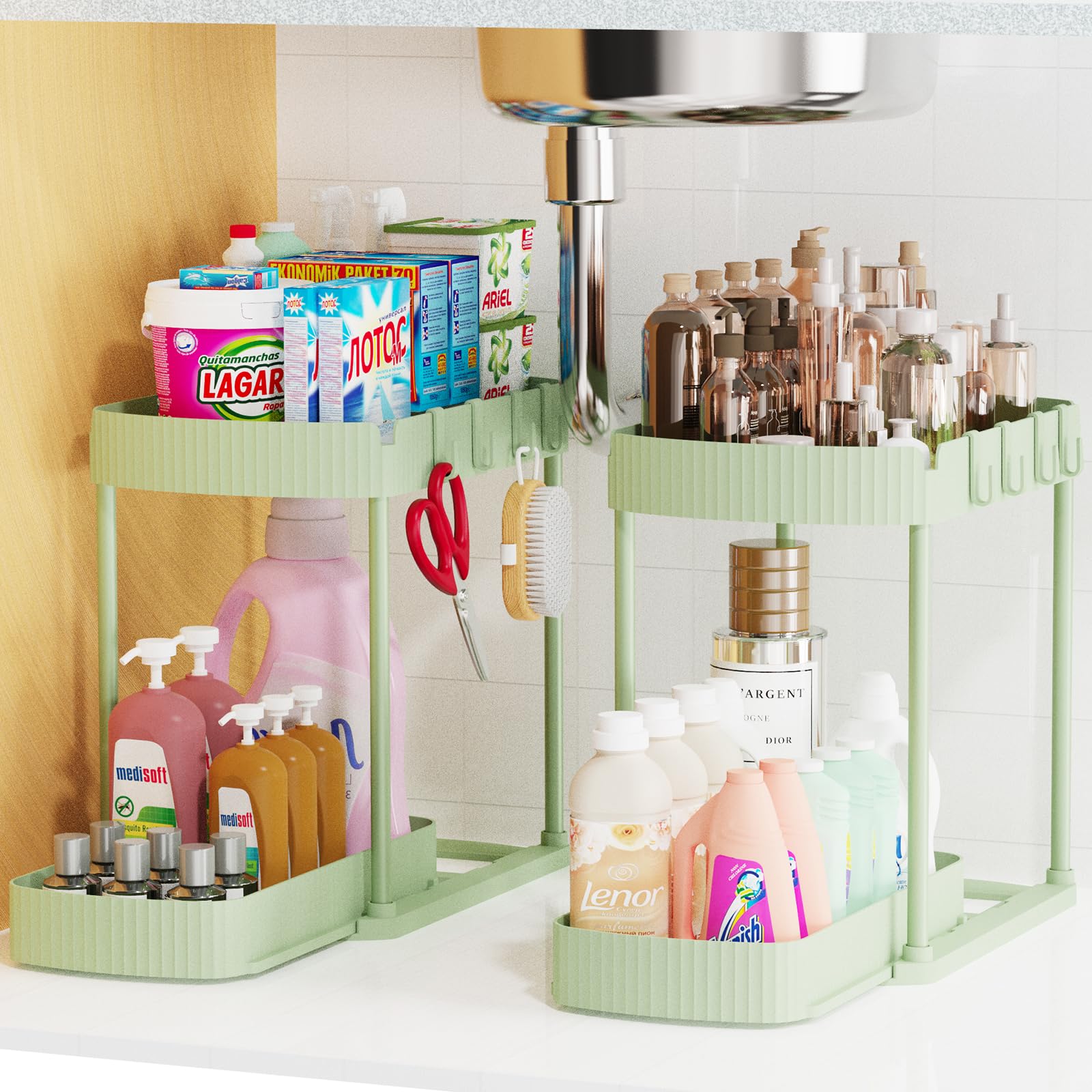 Amazon.com: ukeetap 2 Pack Multi-Purpose Pull-Out Storage Organizers ...