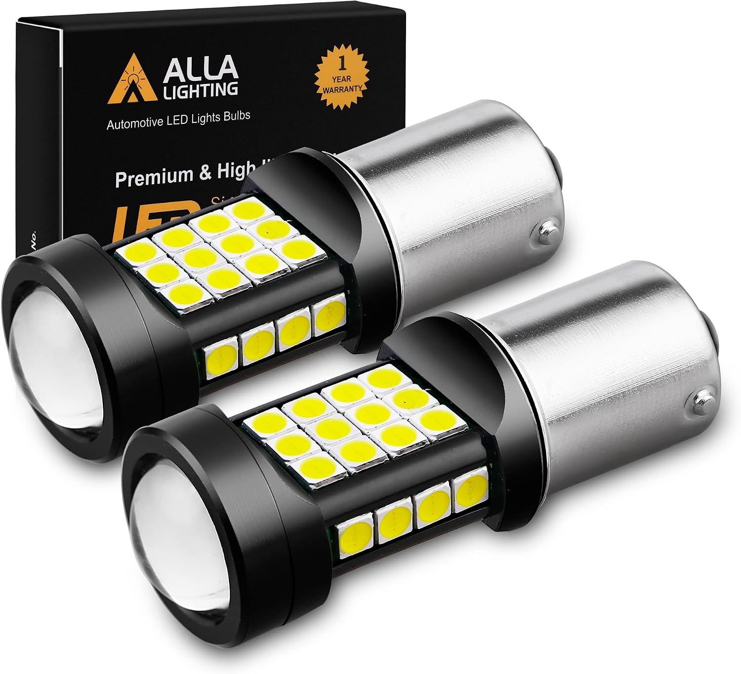 Amazon.com: Alla Lighting BA15S 1156 LED Strobe Reverse Lights Bulbs ...