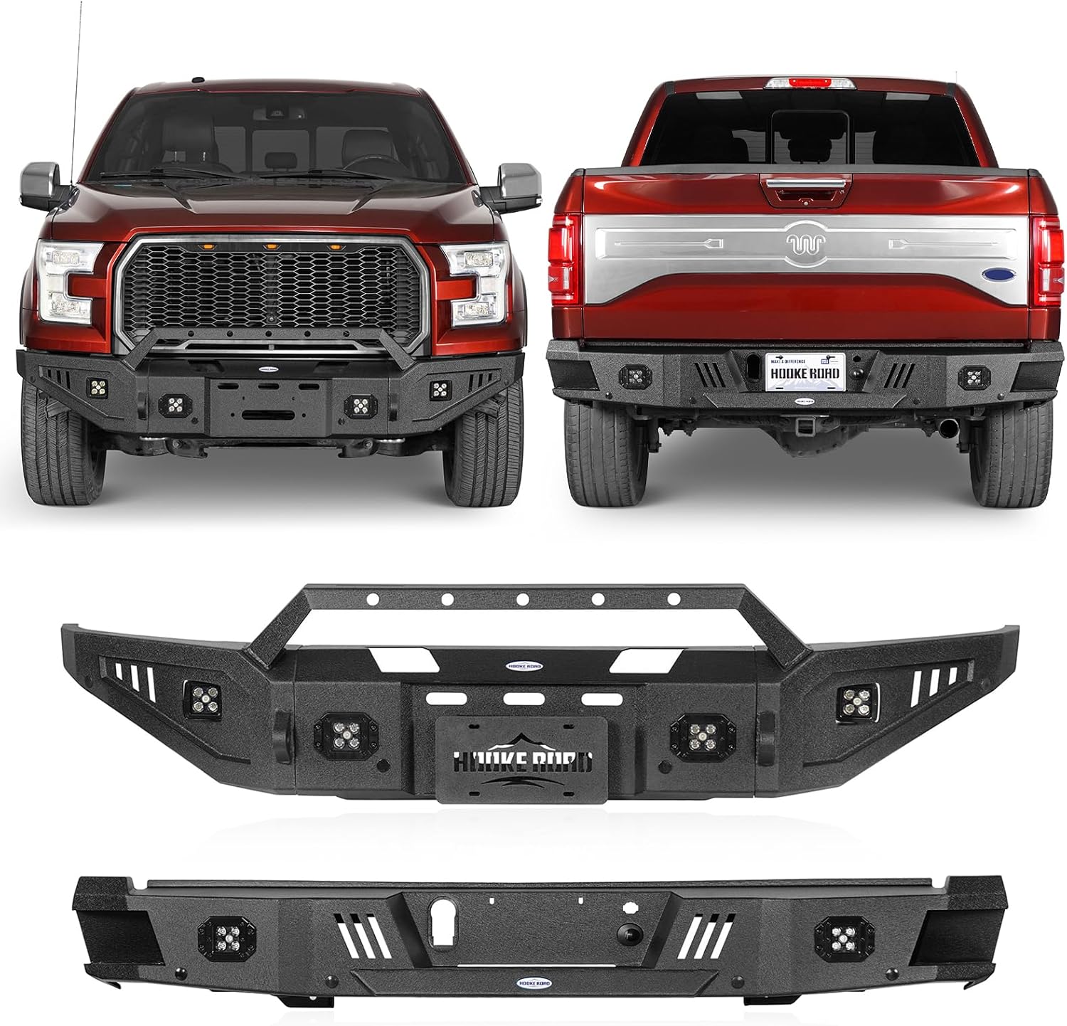 Amazon.com: u-Box 2017 F150 Steel Bumpers Kit - Front Winch Bumper ...