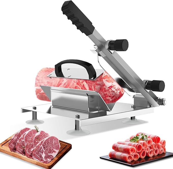 Amazon.com: Dsyisvia Manual Frozen Meat Slicer，Stainless Steel Meat ...