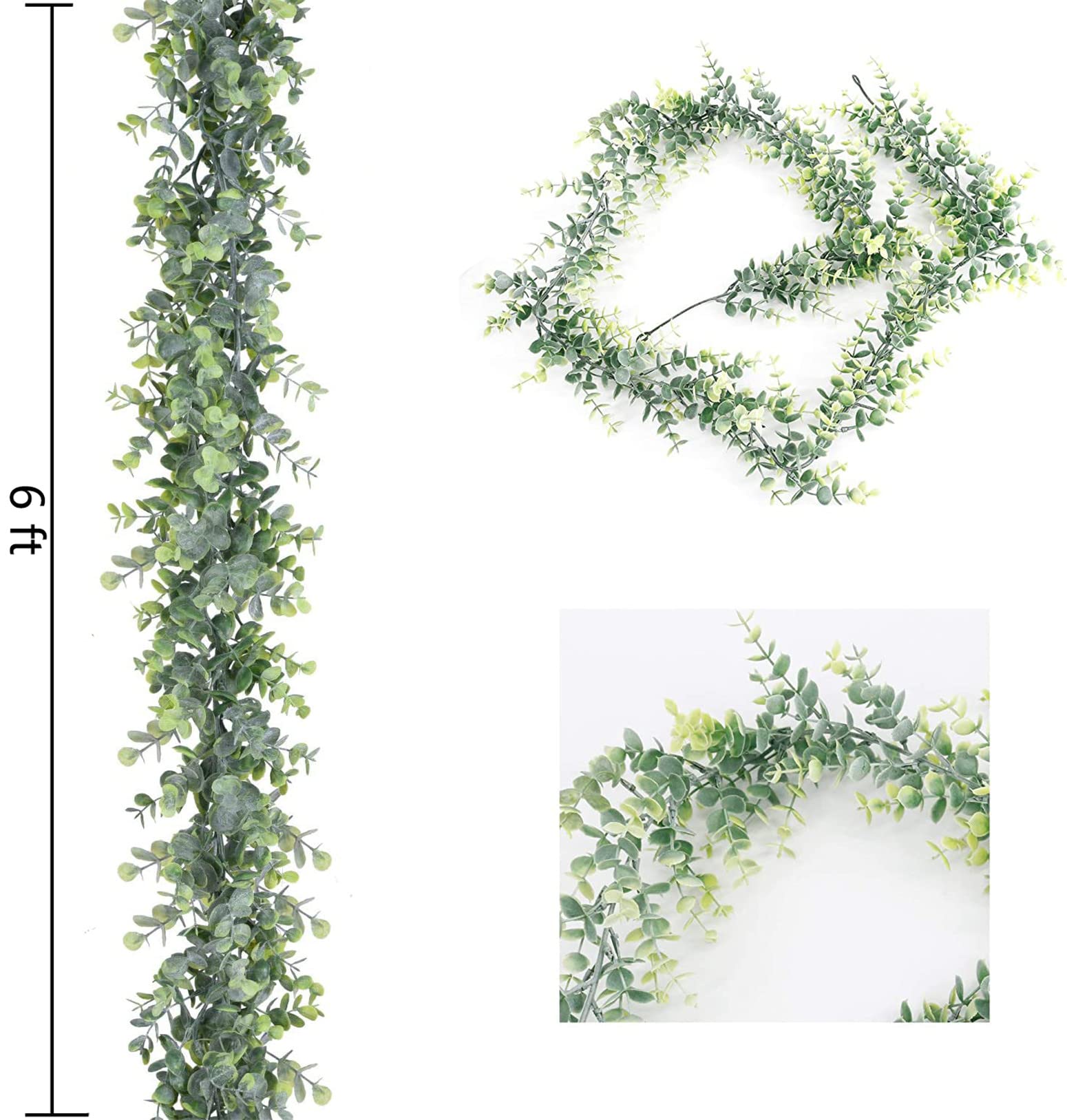 Snapklik.com : 2 Pack Artificial Eucalyptus Garland - Fake Vines Faux ...