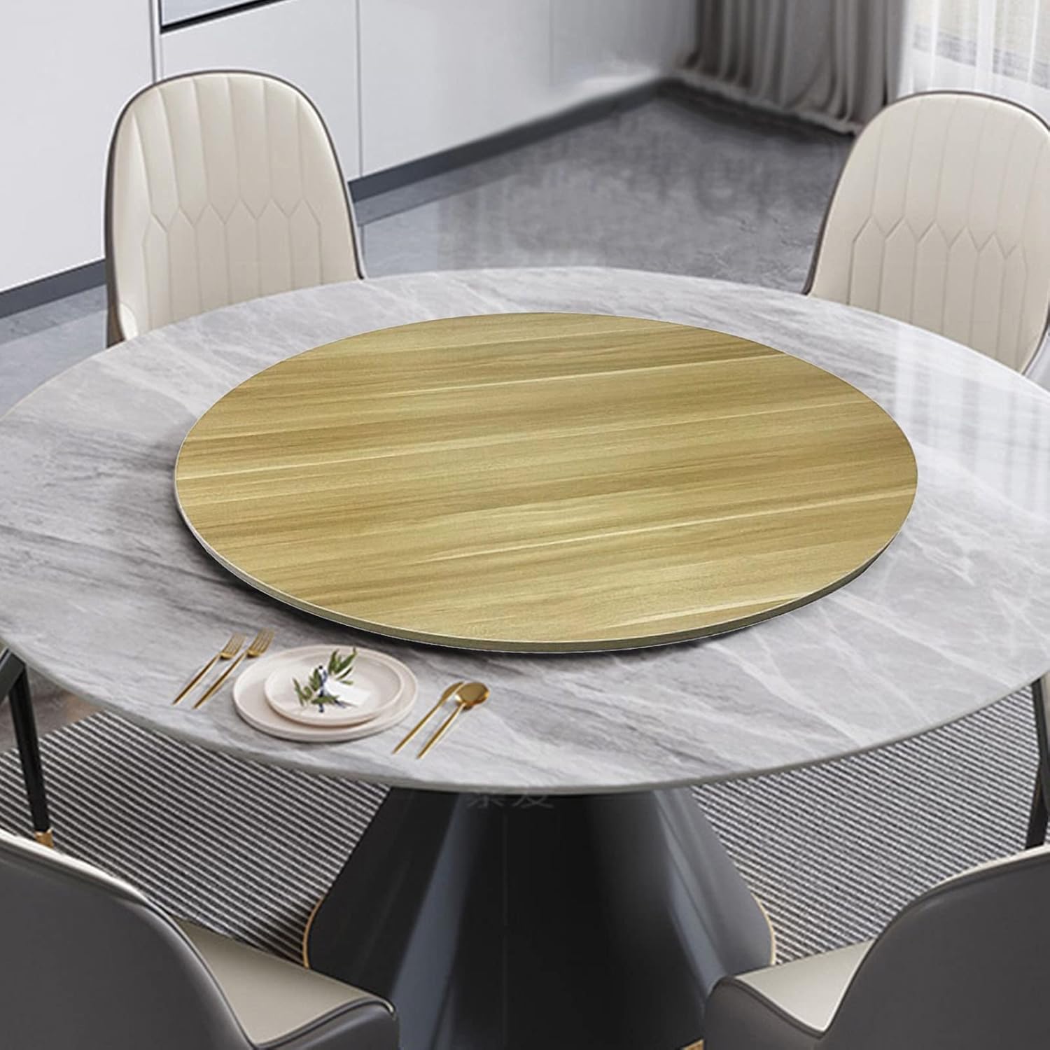 Amazon.com: WORDFUN 50/60/70cm Home Dining Turntable, 360° Wood Serving ...