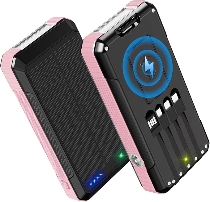 Amazon.com: Solar Power Bank 49800mAh, Portable Charger with Built-in 4 ...