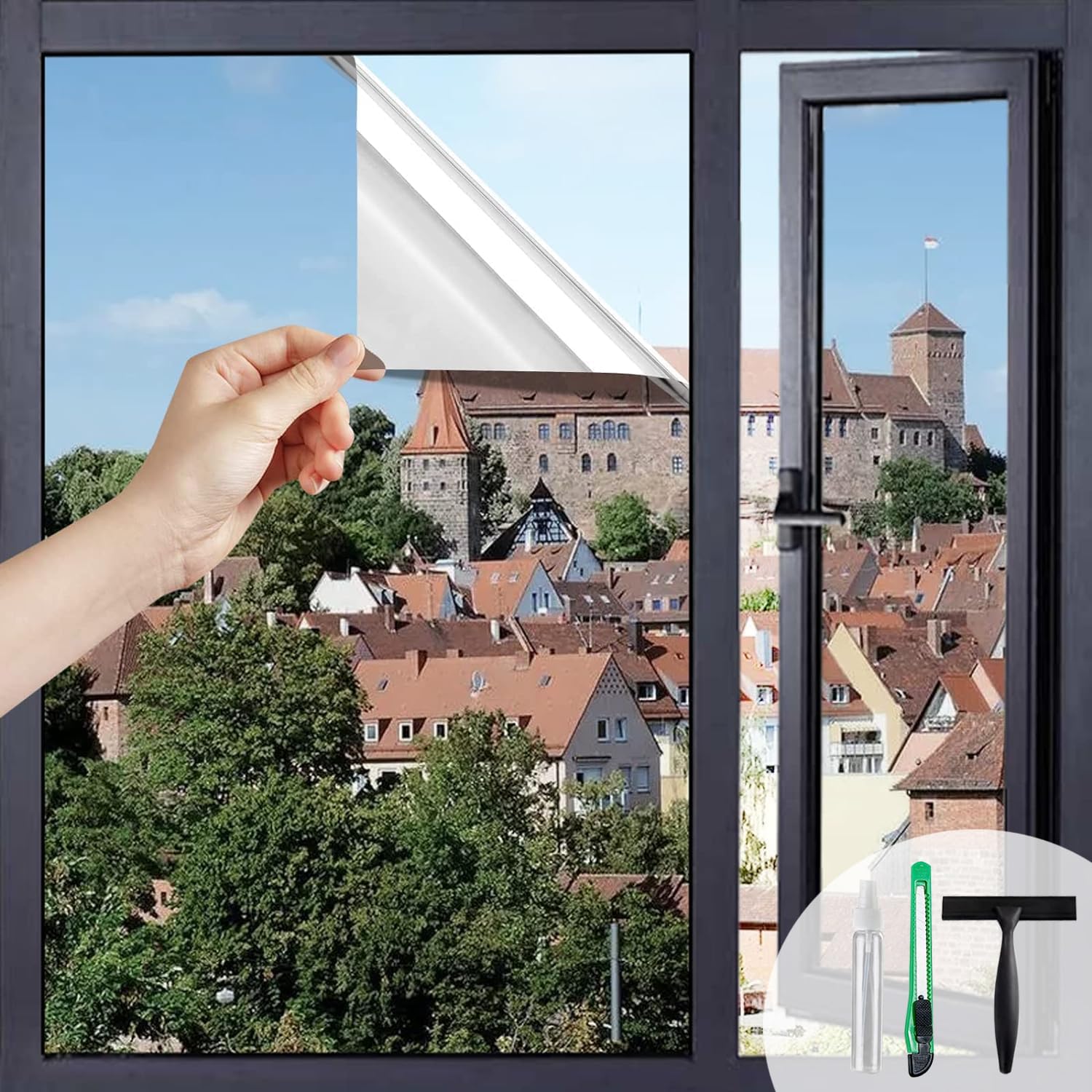 NEWKIBOU Películas para Ventana,Espejo Unidireccional Lámina Protector ...