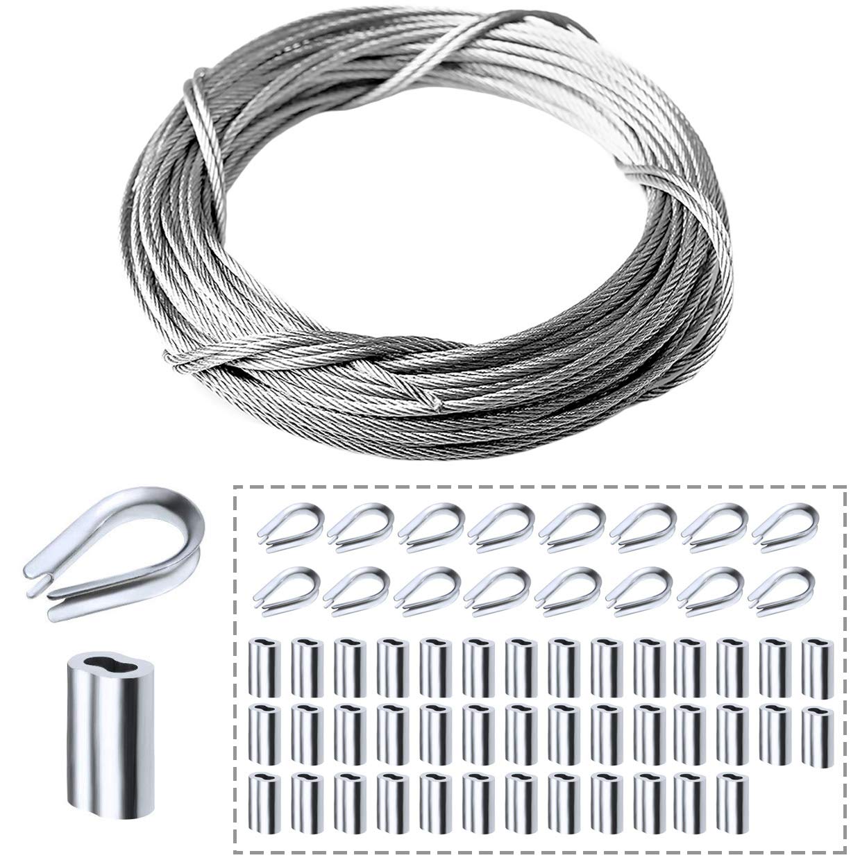 Buy Stainless Steel Wire Rope, 316 Marine Grade Cable Railing Kit ...