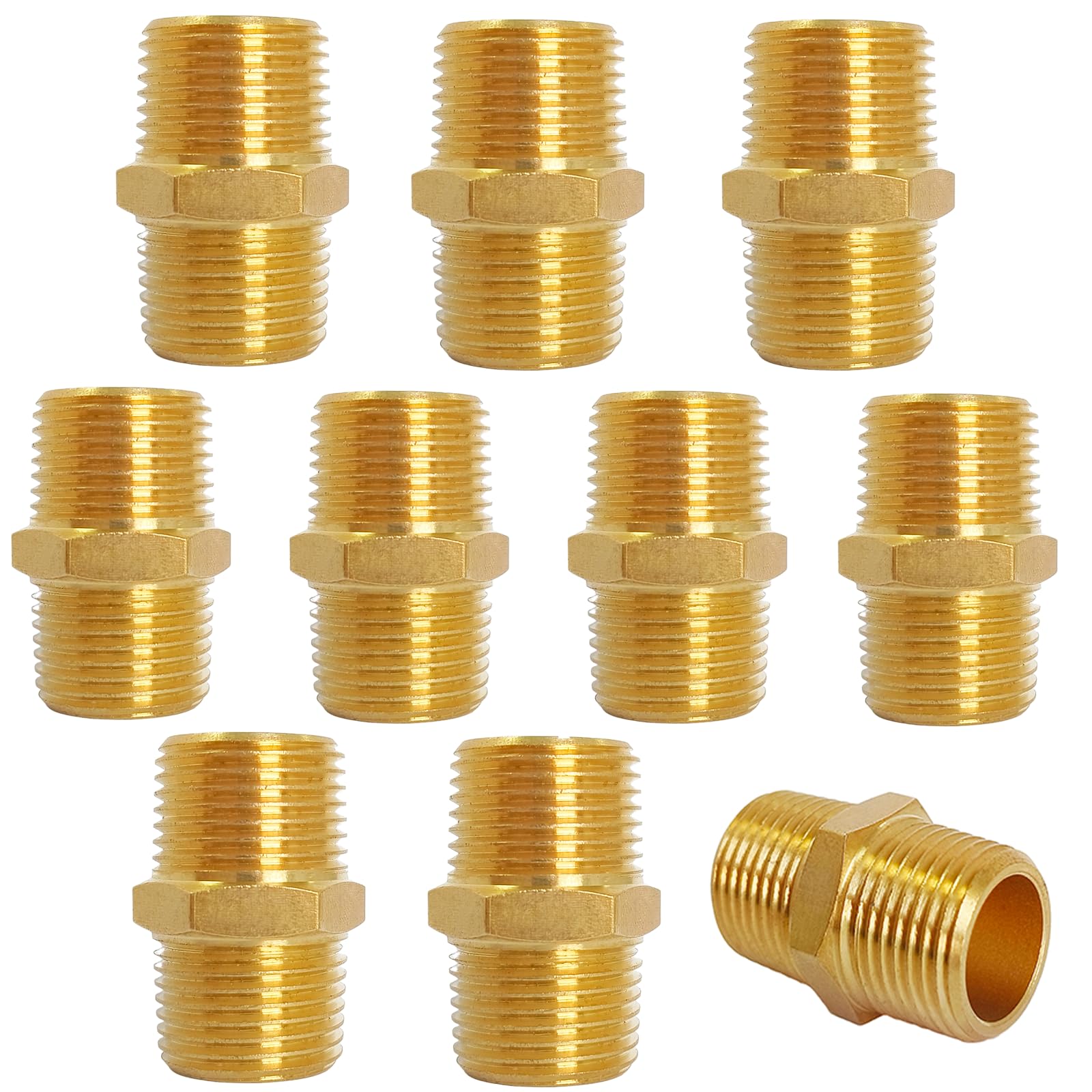 Amazon.com: NICOLEKAY Brass Pipe Fitting, 1/2-Inch Male x 1/2-Inch NPT ...